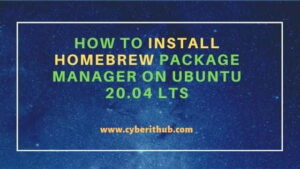 How to Install Homebrew Package Manager on Ubuntu 20.04 LTS | CyberITHub