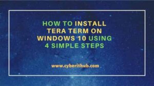 How to Install Tera Term on Windows 10 Using 4 Simple Steps | CyberITHub