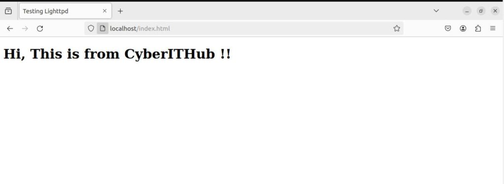 How to Install lighttpd web server on Ubuntu 22.04 | CyberITHub