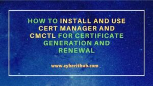 How to Install and Use Cert Manager and cmctl for certificate generation and renewal | CyberITHub